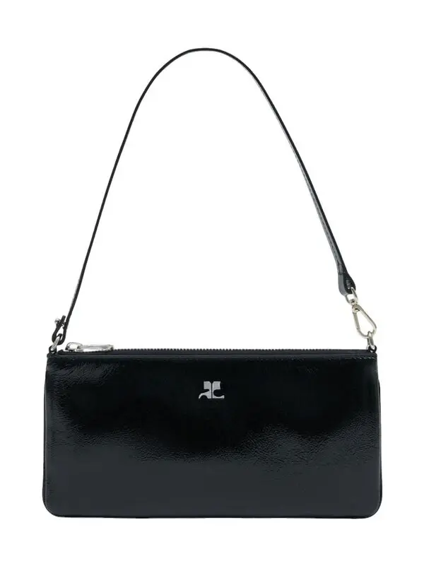 COURREGES Leather Shoulder Bag - Black