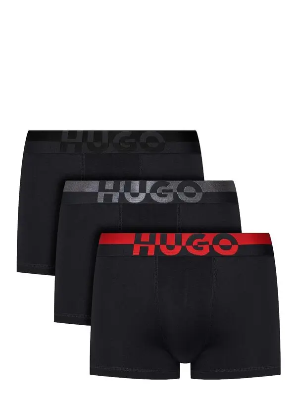 Hugo 3-pack Of Logo Boxer Shorts - Black