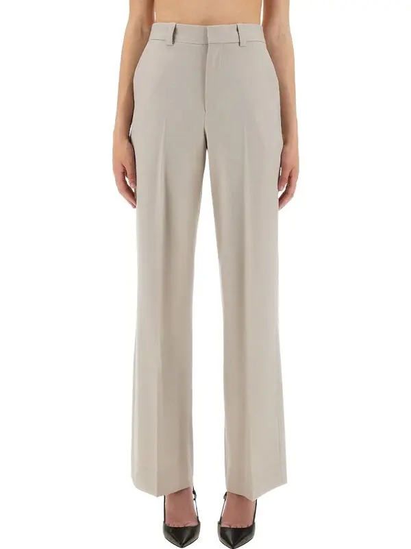 Victoria Beckham Classic Straight Leg Trousers - Beige