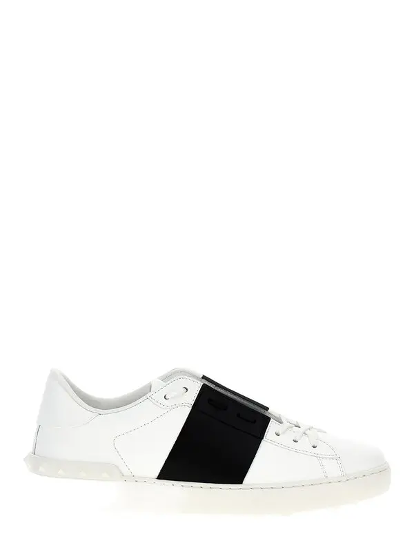 Valentino Garavani Leather 'open' Sneakers - White/black