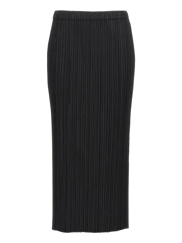 Issey Miyake Basics Pleated Midi Skirt - Black