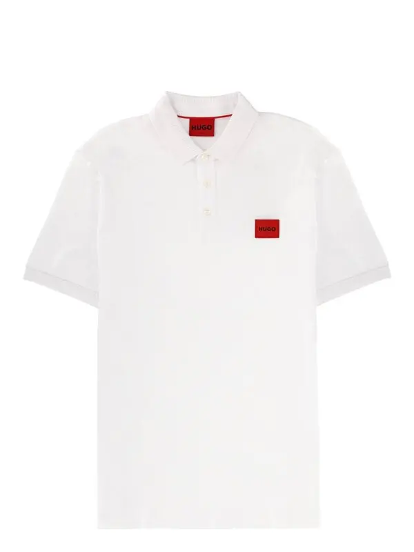 Hugo Polo With Logo Patch - White