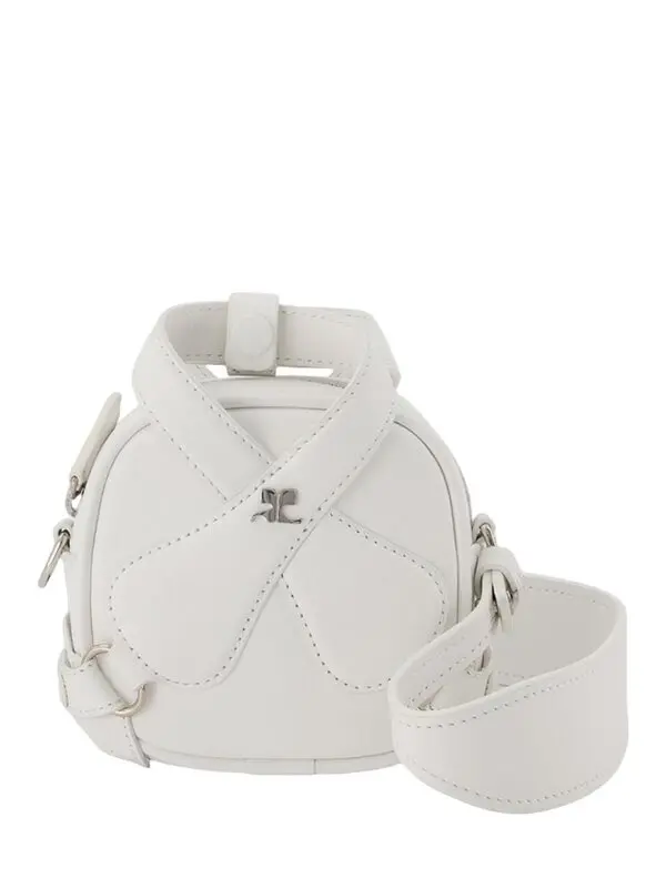COURREGES Mini X Loop Leather Bag - White
