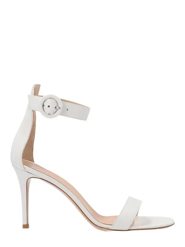 GIANVITO ROSSI Portofino Nappa Leather Sandals - White