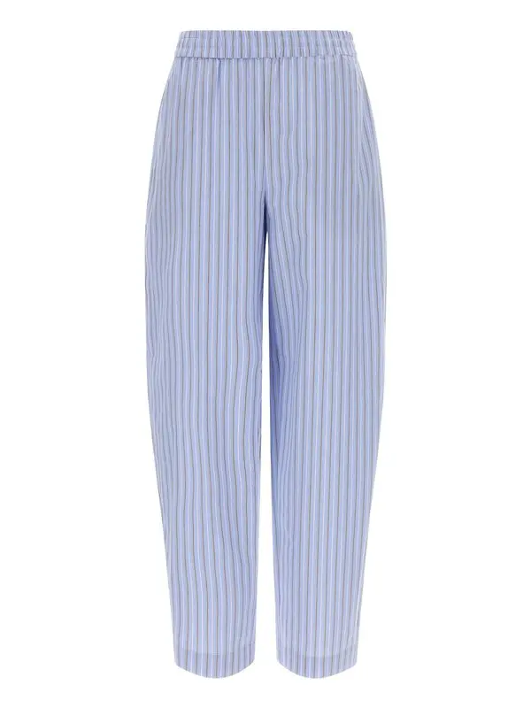 ROTATE BY BIRGER CHRISTENSEN Poplin Tapered Wide Leg Pants - Light Blue