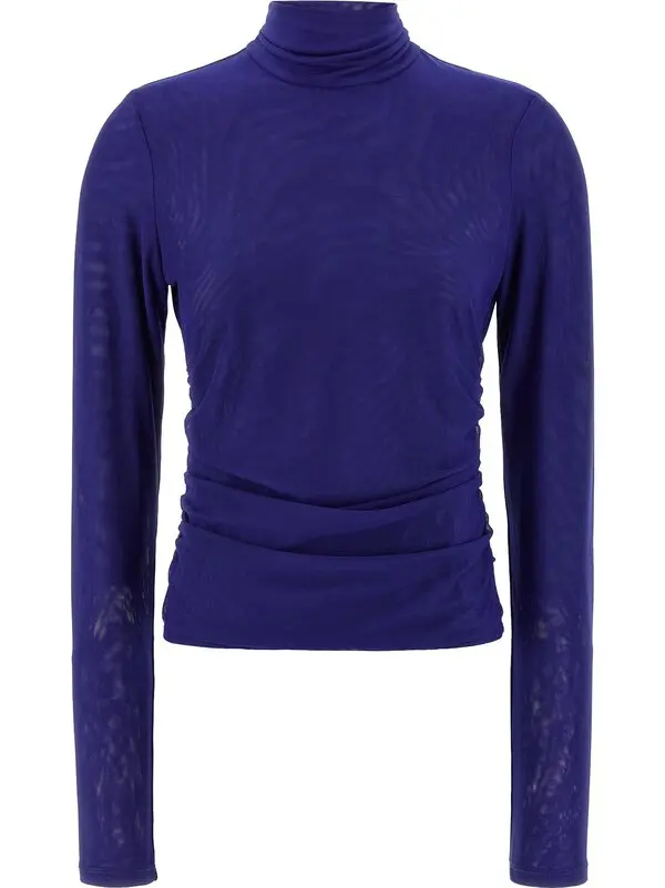 Remain Birger Christensen Mesh Rouched Sweater - Blue