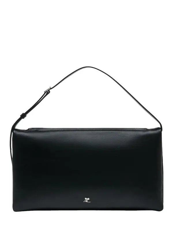 COURREGES Cuff Leather Shoulder Bag - Black