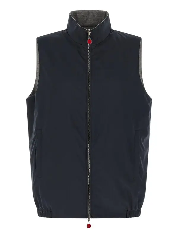 Kiton Double Face Nylon Vest - Blue