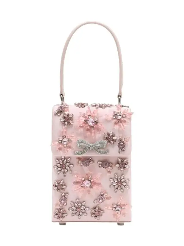 SELF-PORTRAIT Embellished Mini Bag - Pink