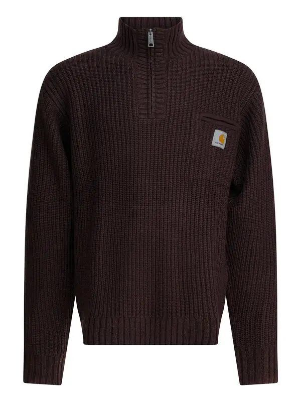 Carhartt Work In Progress Half-zip Sweater - Brown