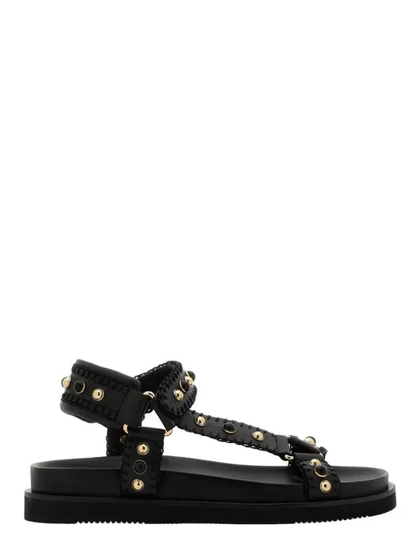 Ash Leather Sandal - Black