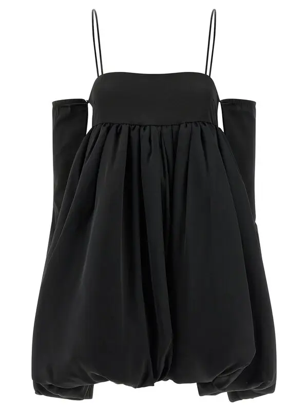 Remain Birger Christensen Satin Le Bubble Mini Dress - Black