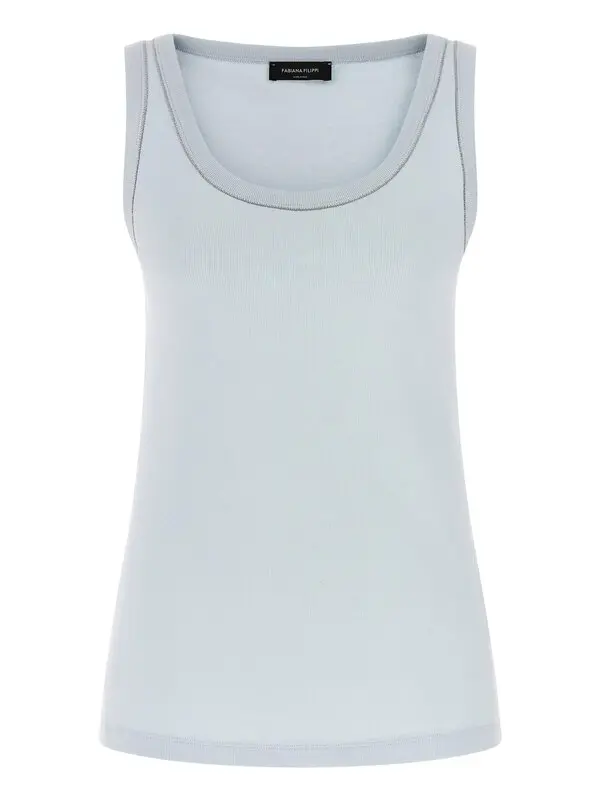 Fabiana Filippi Cotton Blend Top - Light Blue