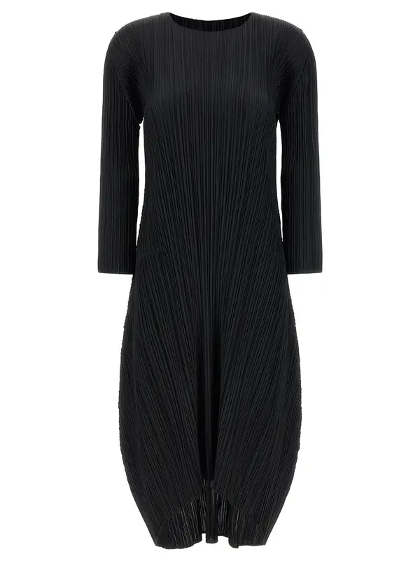 Issey Miyake Monthly Colors October Pleated Midi Dress - Black