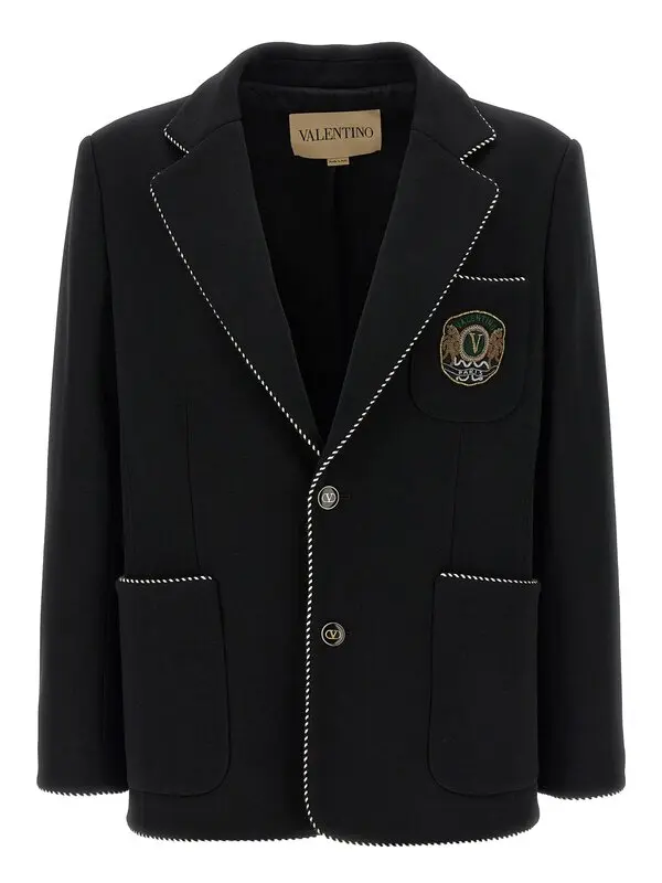 Valentino Garavani Garavini Single Breasted Blazer - Black
