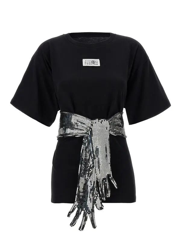 MAISON MARGIELA Sequin Gloves T-shirt - Black
