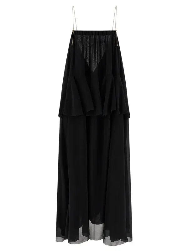 Chloé Silk Chiffon Maxi Dress - Black