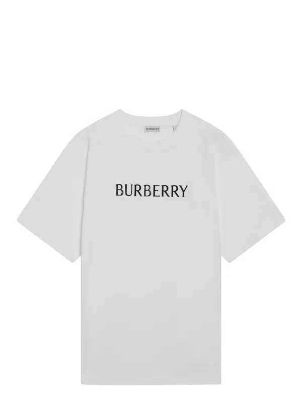 Burberry T Shirt With Logo Print - White