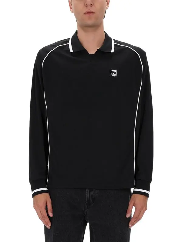 Obey Polo With Logo - Black