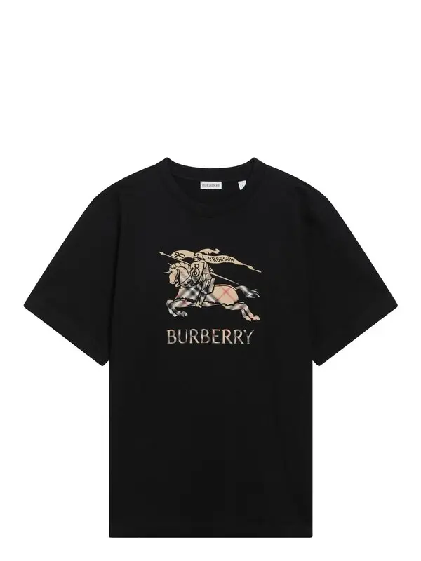 Burberry T Shirt With Shaded Ekd Print - Black