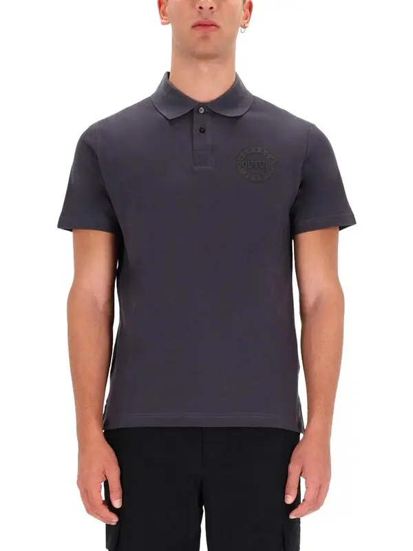 Versace Polo With Logo - Grey