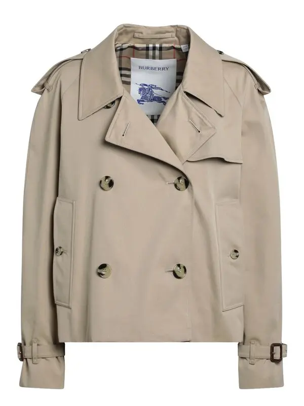 Burberry Cropped Heritage Trench Coat - Beige