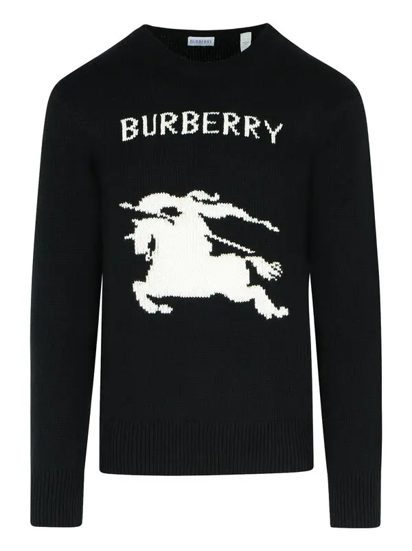 Burberry Wool And Cashmere Crewneck Sweater - Black