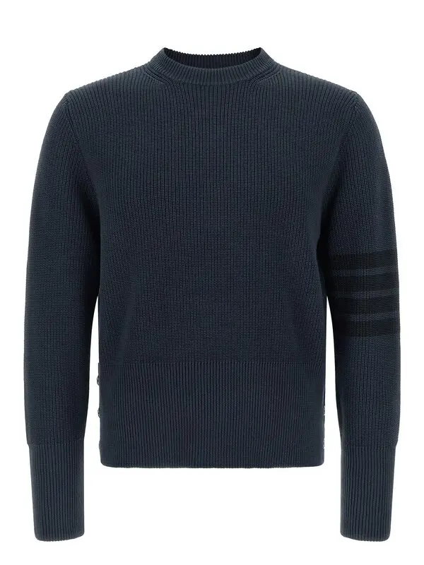 Thom Browne 4-bar Cotton Sweater - Blue