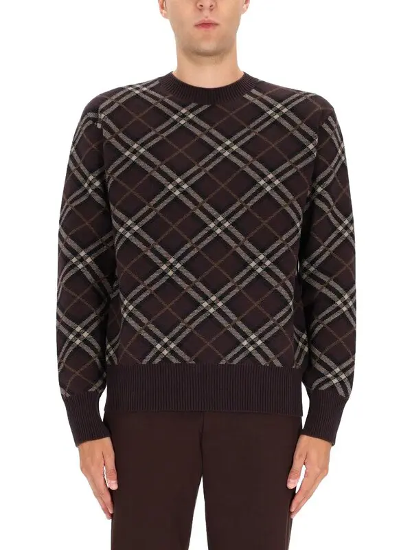 Burberry Checkered Pullover - Brown