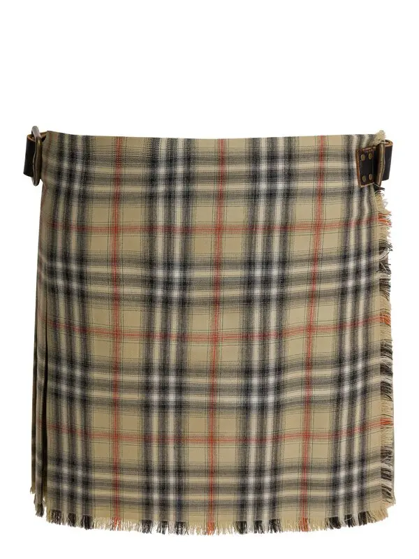 Burberry Wool Check Mini Kilt - Beige
