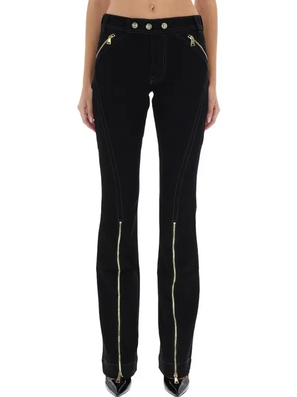 Versace Pants With Zipper Detail - Black
