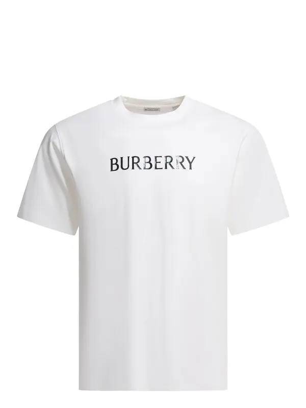Burberry Cotton T Shirt With Logo - White