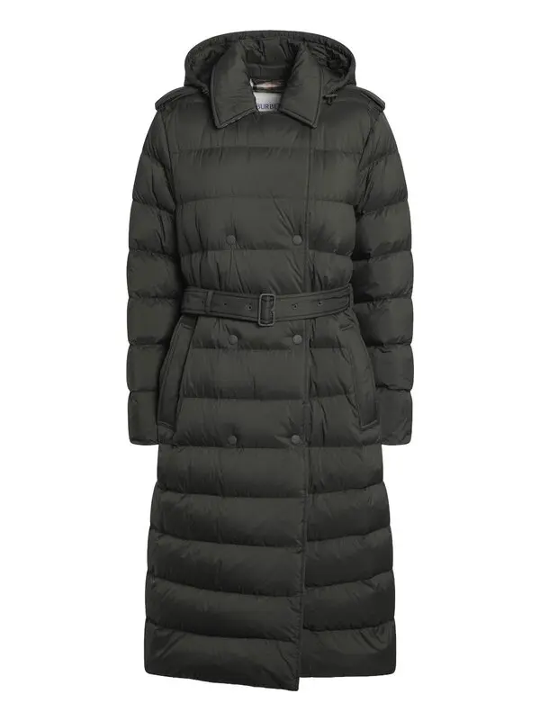 Burberry Padded Coat With Adjustable Belt - Green