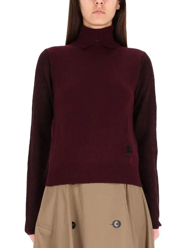 Burberry Wool Blend Pullover - Bordeaux