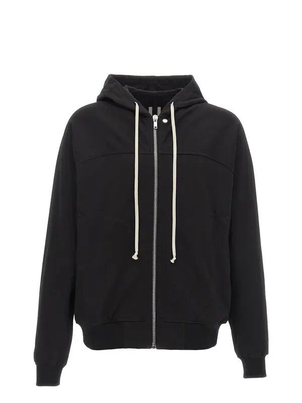 Rick Owens Cotton Windbreaker Hoodie - Black