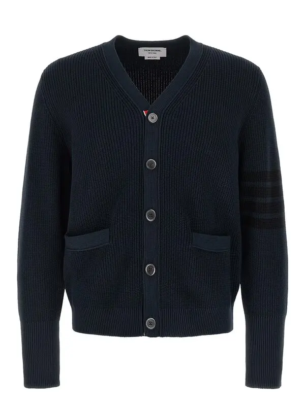 Thom Browne Garment Dye' Cotton Cardigan - Blue