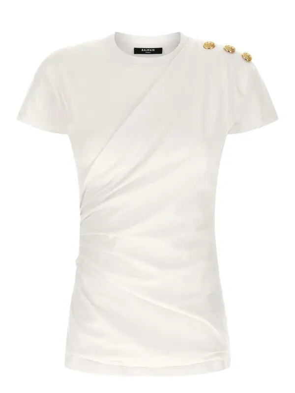 Balmain 3 Buttons T-shirt - White/black