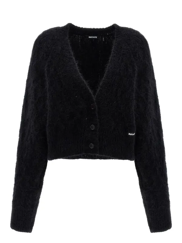 Remain Birger Christensen Fluffy Knit Cardigan - Black