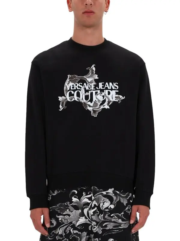 Versace Sweatshirt With Baroque Print - Black