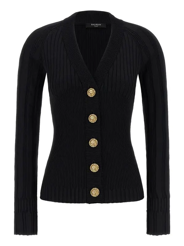 Balmain Button Cardigan - Black