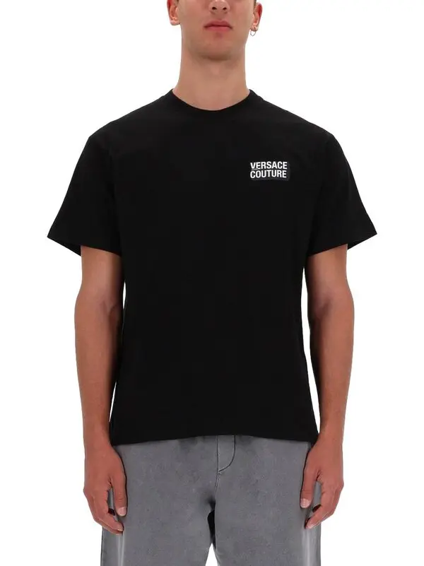 Versace Small Square Logo T Shirt - Black
