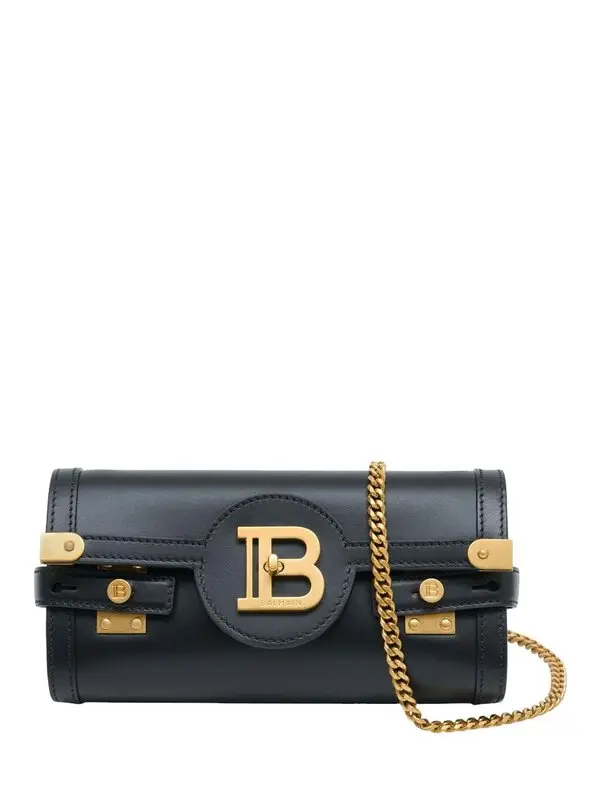 Balmain B-buzz 23 Leather Shoulder Bag - Black