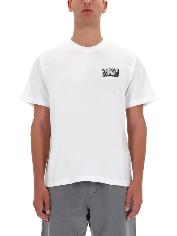 Versace Small Square Logo T Shirt - White