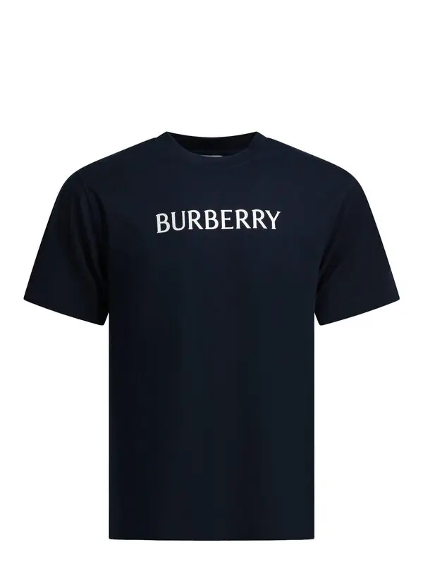 Burberry Cotton T Shirt With Logo - Blue