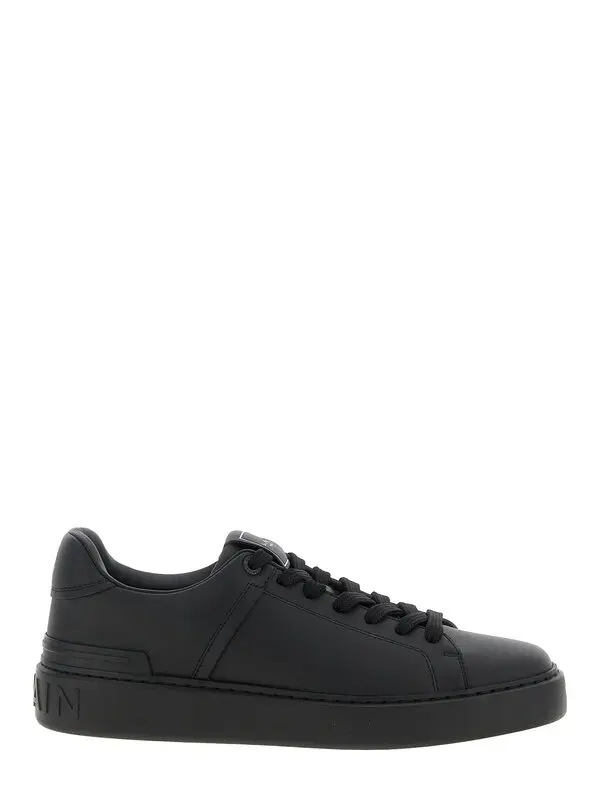 Balmain B-court Leather Sneakers - Black