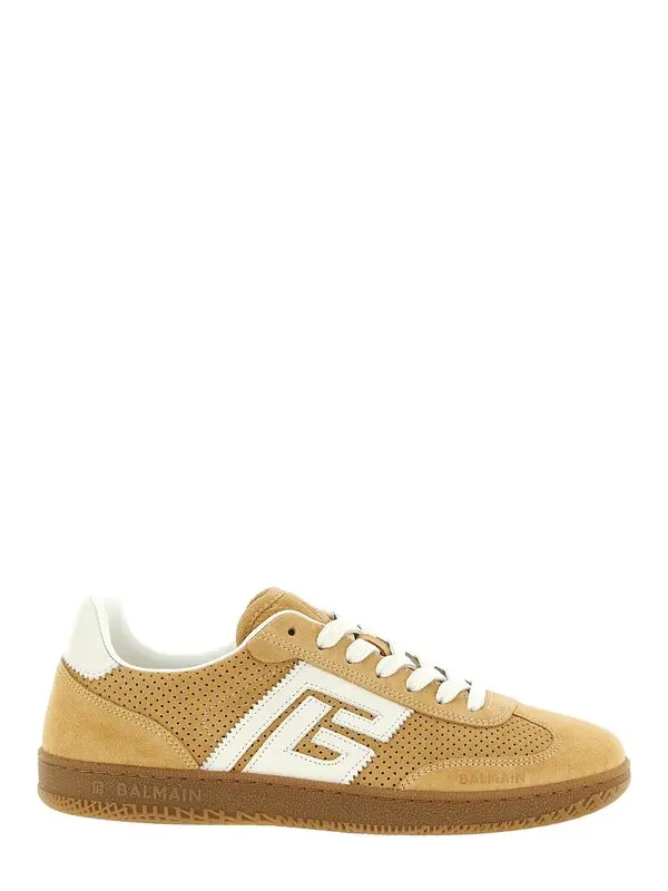 Balmain Suede Sneakers - Beige