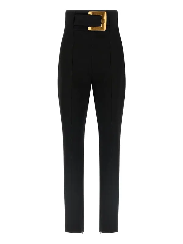 Balmain Belted Trousers - Black