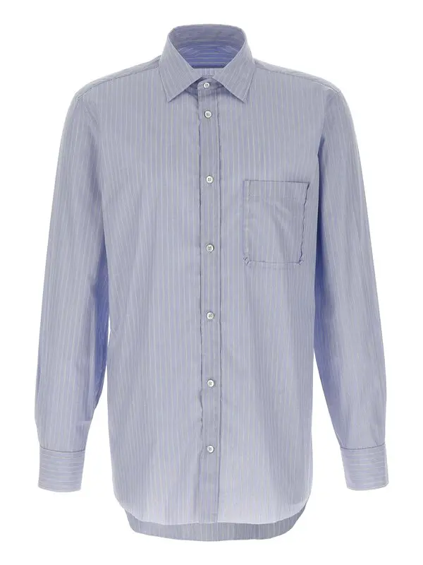 MAISON MARGIELA Striped Shirt - Light Blue