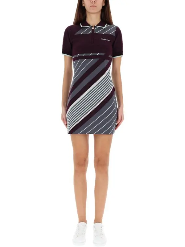Casablanca Diagonal Tennis Polo Dress - Purple