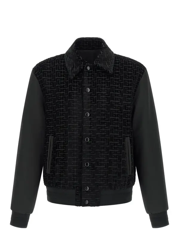 Balmain Velvet Bomber Jacket - Black
